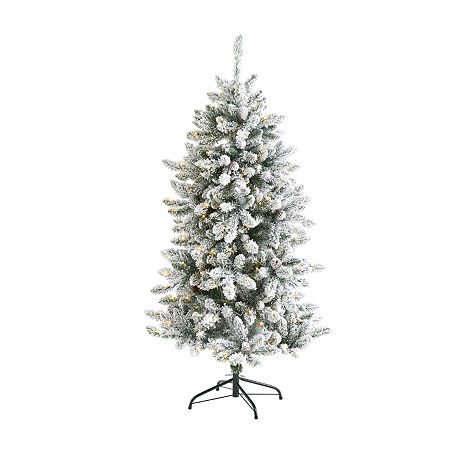 Click here for Nearly Natural 5 Foot Flocked Fir Christmas Tree... prices
