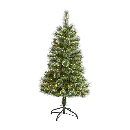 Click here for Nearly Natural 4 Foot Flocked Pine Pre-Lit Christm... prices