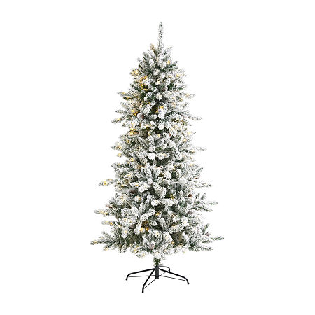 Click here for Nearly Natural 6 1/2 Foot Flocked Fir Christmas Tr... prices