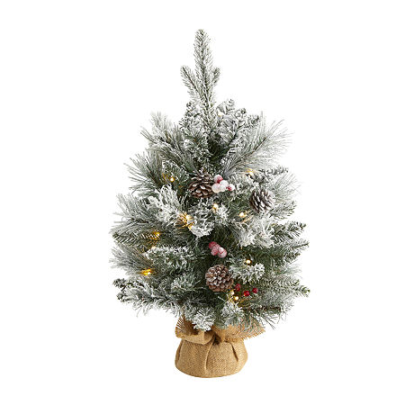 Click here for Nearly Natural 2 Foot Flocked Pine Christmas Tree... prices