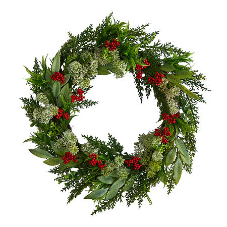 Click here for Nearly Natural Wreath  One Size  Green prices