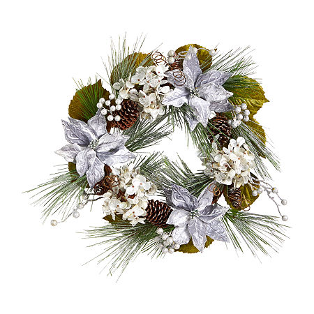 Click here for Nearly Natural Wreath  One Size  Silver prices