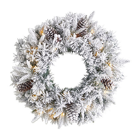 Click here for Nearly Natural Pre-Lit Wreath  One Size  Green prices