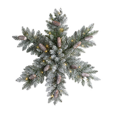 Click here for Nearly Natural Pre-Lit Wreath  One Size  Green prices