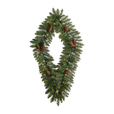 Click here for Nearly Natural Pre-Lit Wreath  One Size  Green prices