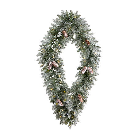 Click here for Nearly Natural Pre-Lit Wreath  One Size  Green prices