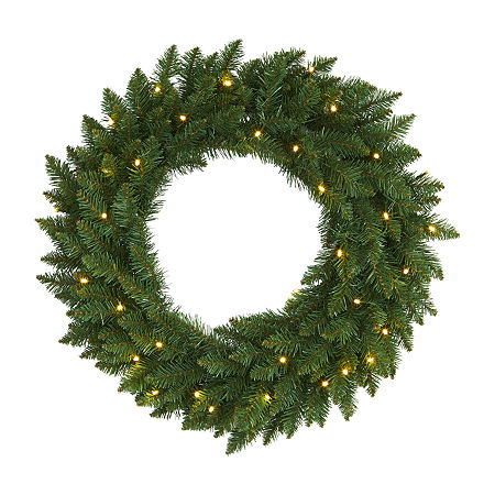 Click here for Nearly Natural Pre-Lit Wreath  One Size  Green prices
