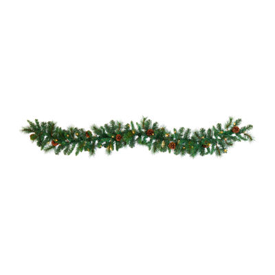 Nearly Natural Pre-Lit Indoor Garland, Color: Green - JCPenney