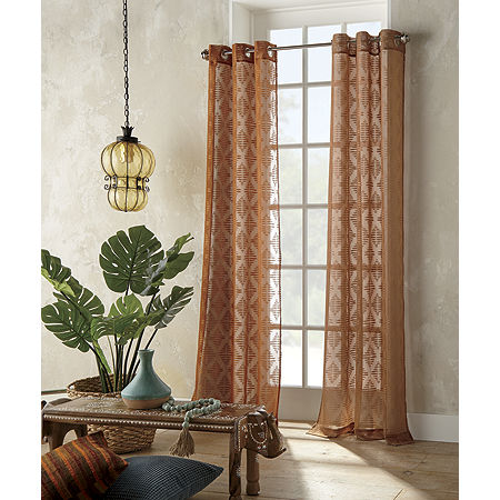 Click here for Distant Lands Diamond Clip Grommet Top Sheer Singl... prices