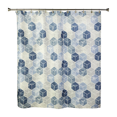 Click here for Saturday Knight Cubes Shower Curtain  One Size  Bl... prices