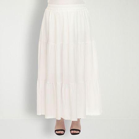 Click here for Plus Size White Mark Pleated Tiered Maxi Skirt prices