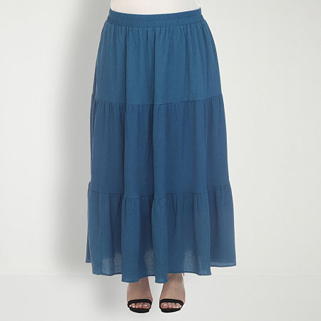 Click here for Plus Size White Mark Pleated Tiered Maxi Skirt prices