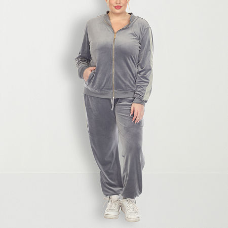 Click here for Plus Size White Mark 2pc. Tracksuit Set w/ Faux Le... prices