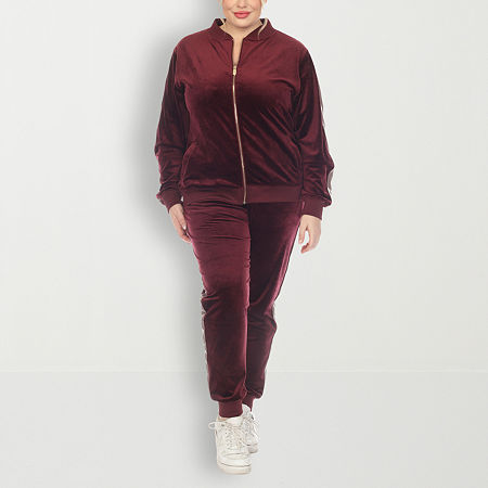 Click here for White Mark Plus Size Faux Leather Stripe Velour 2... prices