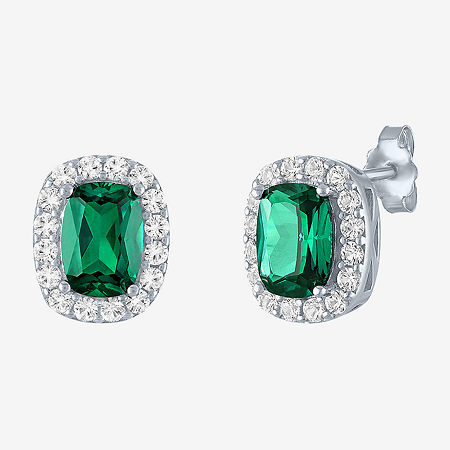 Click here for Lab Created Gemstone Sterling Silver 10.3mm Halo S... prices