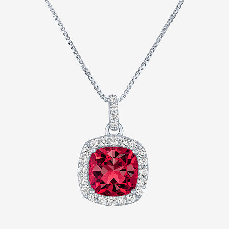 Click here for Womens Gemstone Sterling Silver Cushion Pendant Ne... prices