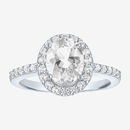 Click here for Gemstone Sterling Silver Oval Halo Side Stone Cock... prices