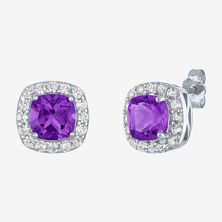 Click here for Gemstone Sterling Silver 10mm Cushion Stud Earring... prices