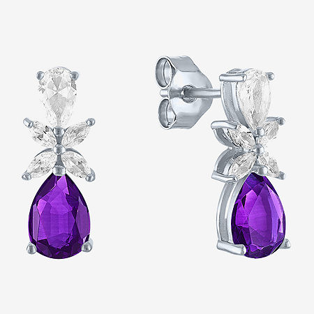Click here for Gemstonel Sterling Silver Pear Drop Earrings  One... prices