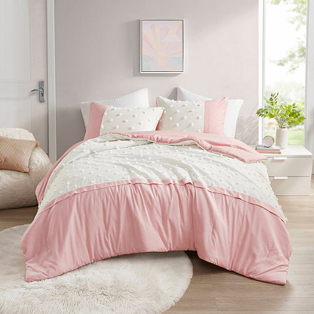 Intelligent Design Shay Clip Jacquard 3-Pc. Comforter Set  King/California King - Pink
