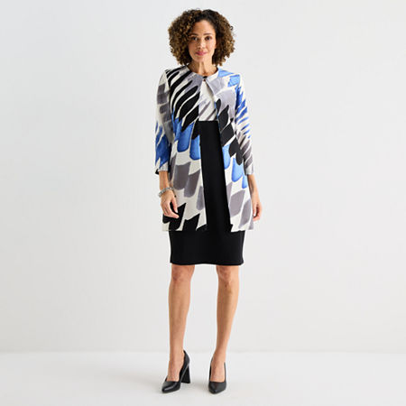 Click here for Danny & Nicole Womens Abstract Midi Jacket Dress... prices