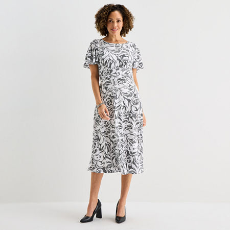 Click here for Perceptions Womens Short Sleeve Abstract Midi Fit... prices