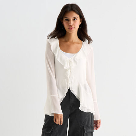 Click here for Forever 21 Womens Juniors Split Tie Neck Long Slee... prices