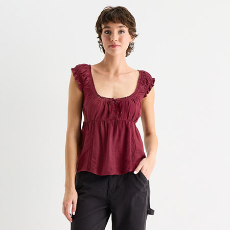 Click here for Arizona Womens Juniors Scoop Neck Short Sleeve Blo... prices