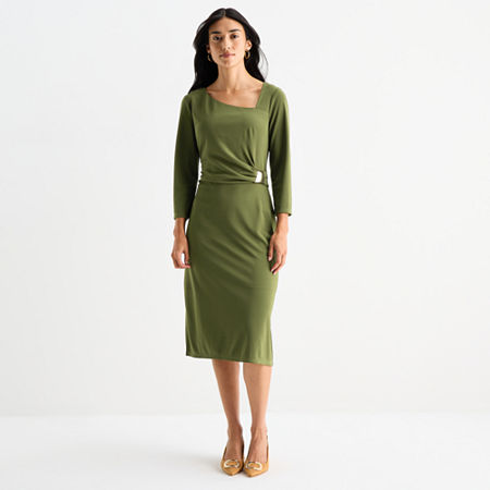 Click here for Clover And Sloane Womens 3/4 Sleeve Sheath Dress... prices