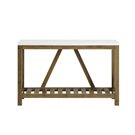 Click here for Farmhouse Slatted Shelf Entryway Table  One Size... prices