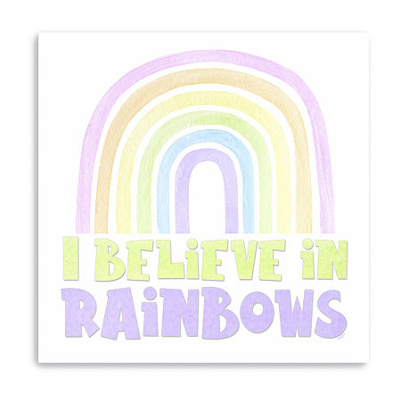 Click here for Lumaprints Pastel Rainbows I-Believe Giclee Canvas... prices