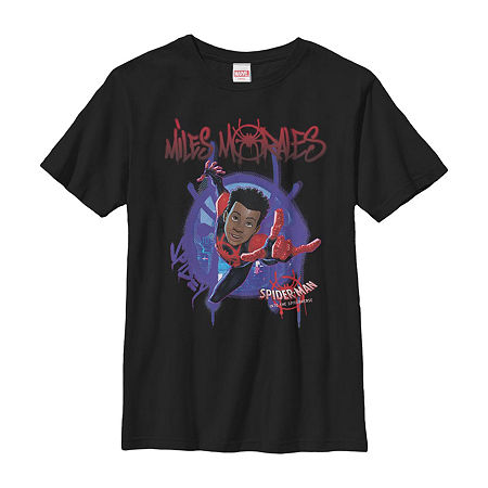 Click here for Miles Morales Little & Big Kid Boys Crew Neck Shor... prices