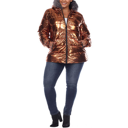 Click here for White Mark Womens Hooded Midweight Plus Puffer Jac... prices