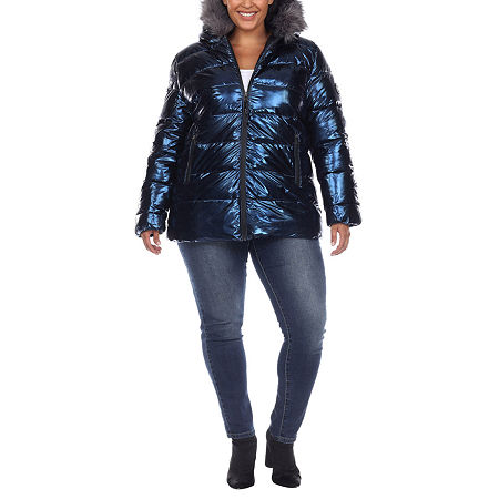 Click here for White Mark Womens Hooded Midweight Plus Puffer Jac... prices