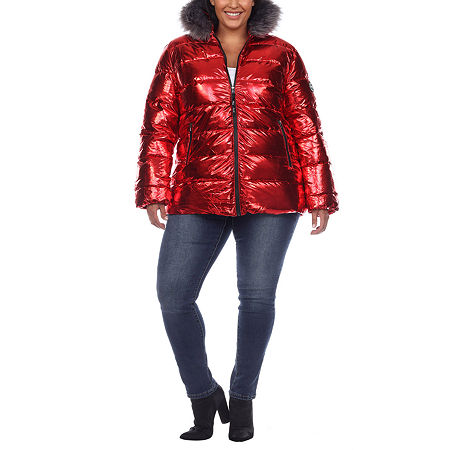 Click here for White Mark Womens Hooded Midweight Plus Puffer Jac... prices