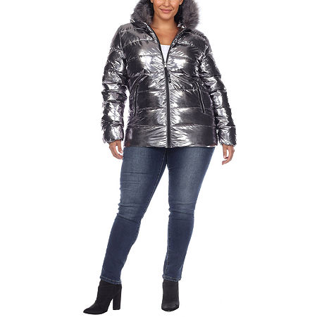 Click here for White Mark Womens Hooded Midweight Plus Puffer Jac... prices