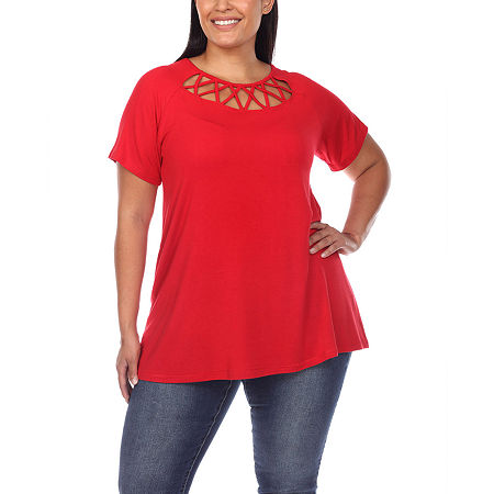 Click here for White Mark Plus Womens Round Neck Short Sleeve Tun... prices