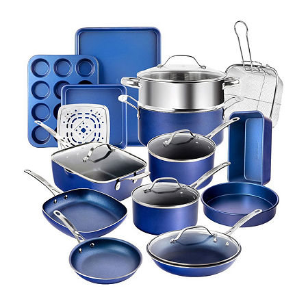 20-Piece Nonstick Bakeware and Cookware Set - Blue