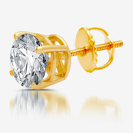 Click here for 1 CT. T.W. Natural White Diamond 14K Gold 6.3mm Si... prices