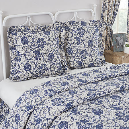 Click here for VHC Brands Dorset Bed Skirt  One Size  Blue prices