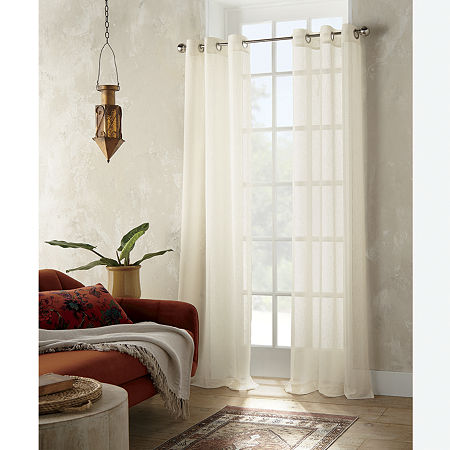 Click here for Distant Lands Fiji Solid Grommet Top Sheer Single... prices