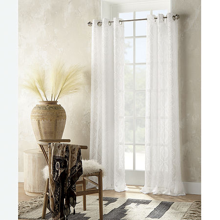 Click here for Distant Lands Ogee Clip Grommet Top Sheer Single C... prices