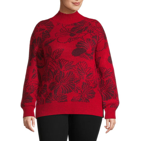 Click here for Liz Claiborne Plus Womens Mock Neck Long Sleeve Fl... prices