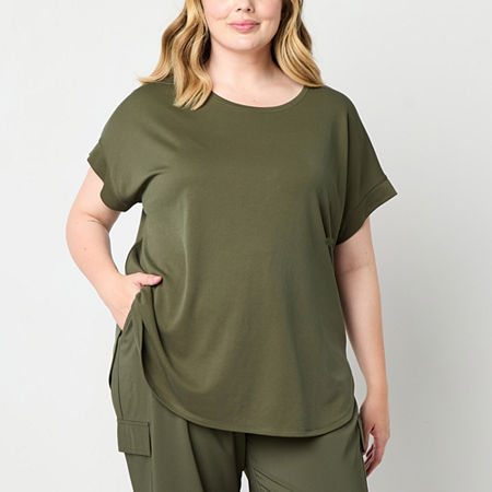 Click here for Stylus Womens Plus Crew Neck Short Sleeve T-Shirt... prices