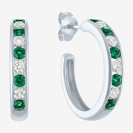 Click here for Gemstone Sterling Silver 20mm Hoop Earrings  One S... prices