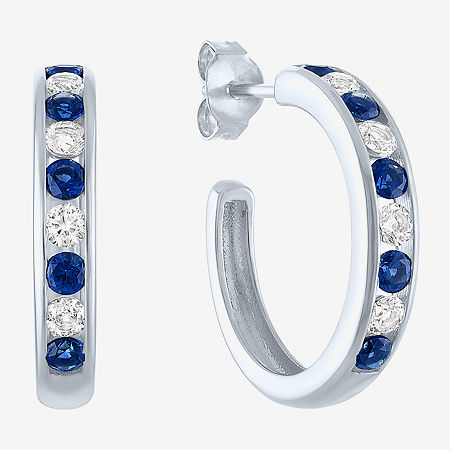 Click here for Gemstone Sterling Silver 20mm Hoop Earrings  One S... prices