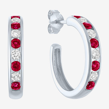 Click here for Gemstone Sterling Silver 20mm Hoop Earrings  One S... prices