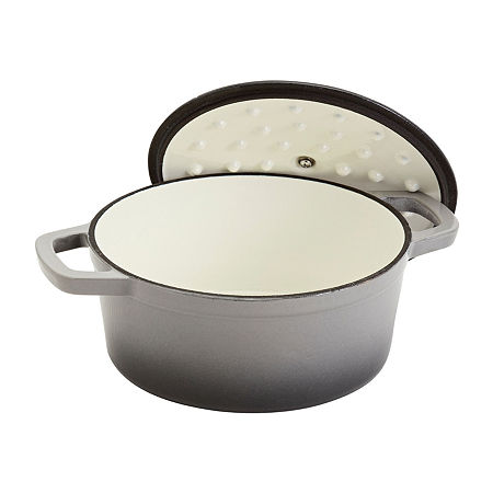 Smith and Clark Blue Gradient 5-Quart Enameled Cast Iron Dutch Oven - Gray