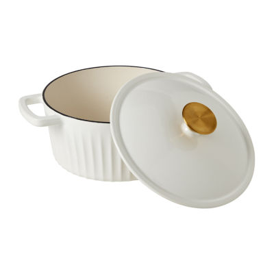 Smith & Clark Cast Iron Fluted Dutch Oven, Color: Cream Solid - JCPenney