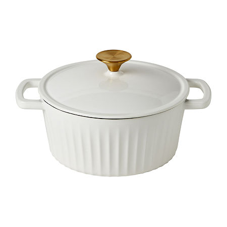 Smith and Clark Sage Green 3-Quart Enameled Cast Iron Dutch Oven - Cream